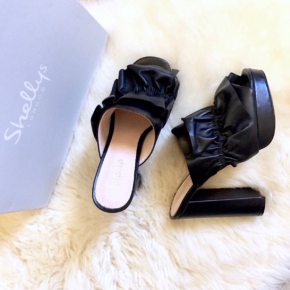 Shellys London | Shoes | Shellys London Black Leather Platform Mule ...